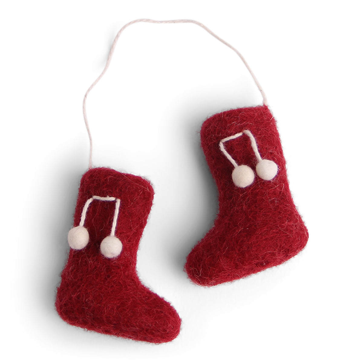 Felt Christmas Tree Decoration - Booties in Festive Red – The German ...